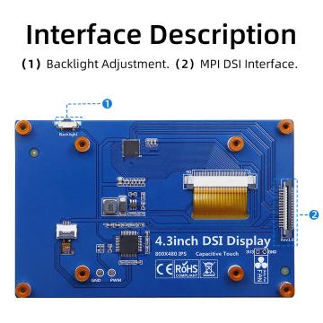 Quality 4.3 Inch 800x480 Capacitive Touch Screen Display With IPS TFT Technology for sale