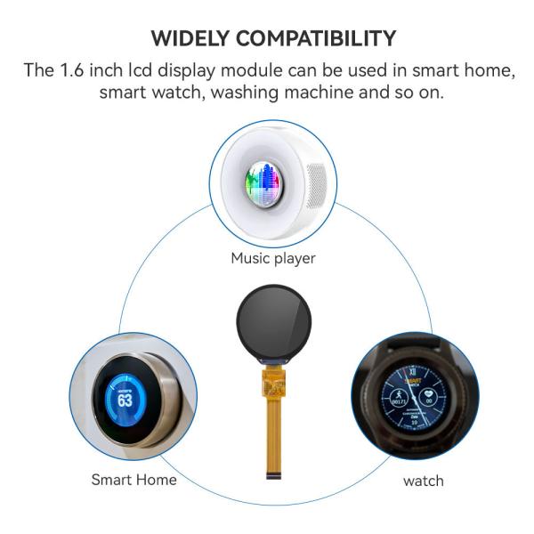 Quality 1.6 Inch Round LCD Display 400*400 Resolution Optional Touch QSPI MIPI for sale