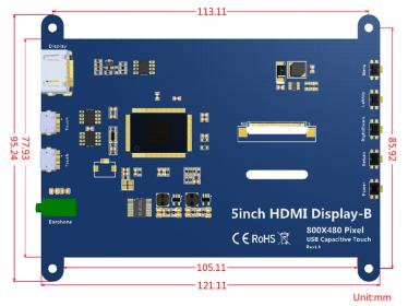 Quality 5 Inch 800x480 HDMI LCD Display CTP IPS TFT LCD Display For Raspberry Pi for sale