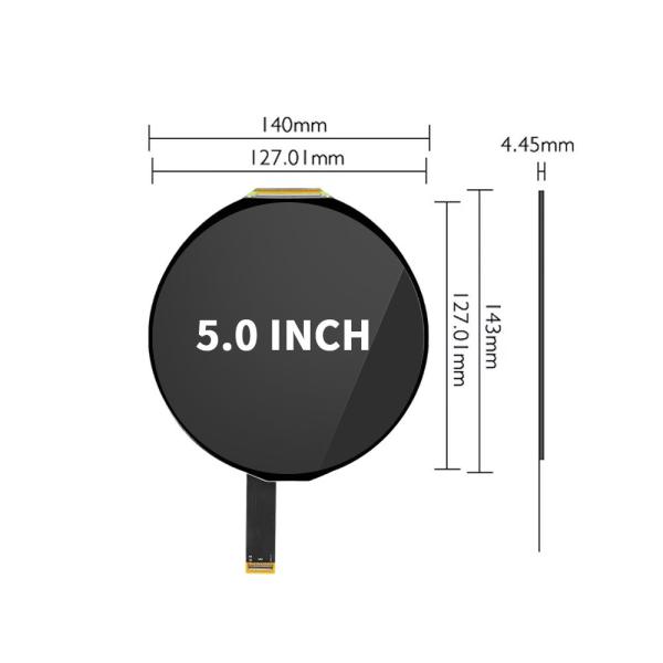 Quality 5 Inch Round LCD Display 1080*1080 Resolution Optional MIPI Touch Screen for sale