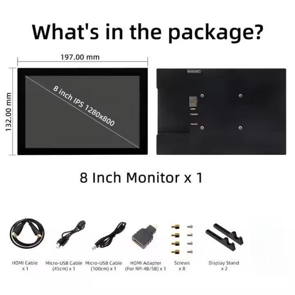 Quality 8 Inch HDMI Display 1280*800 Resolution 5 Point Capacitive TouchScreen for sale
