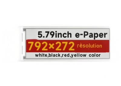 China 5.79 Inch E-paper Display 272×792 Resolution Black/White/Red/Yellow 4-Color E-Ink Screen for sale