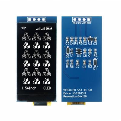 China 1.54-inch OLED Display Module with 64x128 Resolution and I2C Interface for sale