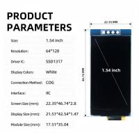China 1.54-inch OLED Display Module with 64x128 Resolution and I2C Interface for sale