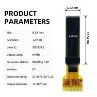China 0.63-Inch OLED Display Module with 120x28 Resolution and I2C Interface for sale