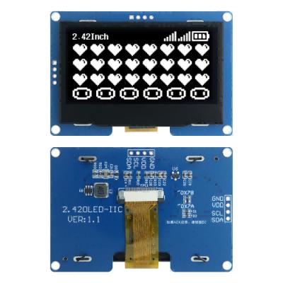 China 2.42 Inch 128x64 Dot Matrix OLED Display Module with SSD1309 I2C 4-Pin Interface for sale