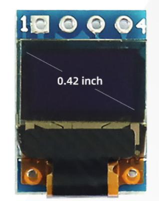 China 0.42 Inch 72x40 Dot Matrix OLED Module SS1306 COG Design I2C 4-Pin 3.3~5V for sale