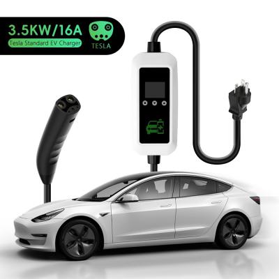 China E-Mingze Factory's New High-Performance 3.5KW/16A Portable EV Charger Tesla Special Car Adapter with Adjustable Charging Station for sale
