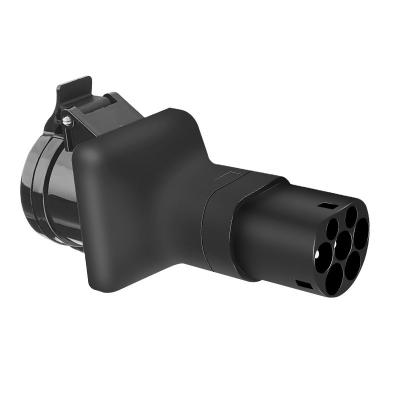 China 220V Input Voltage Black 32A Type2 Ev Adapter for 7kw Electric Head Charging Connector for sale
