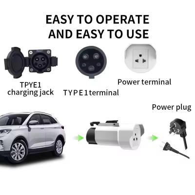 China 3.5kw 16A Type1 v2l Car Electric Vehicle EV Connectors Charging Adapter with AC Output Current and PC Copper for sale