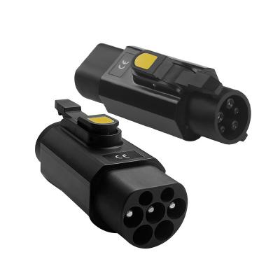 China 220V 32A Portable EV Charger Adapter for Type1 EV Cars Type2 to J1772 Type1 PC Copper Operation voltage Charging Gun for sale