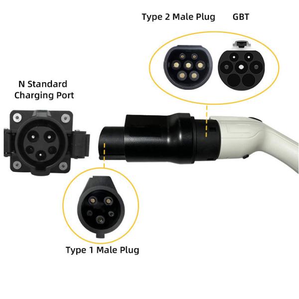 Quality E-Mingze New Energy Car Charger Adapter EV Charging Pile GB/T J1772 to Type1 32A AC Plug Ev Charger Adapter for sale