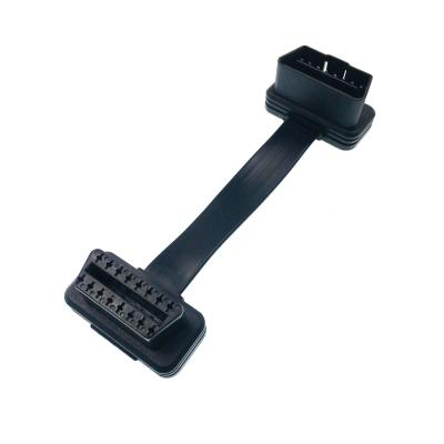 China Offer 16PIN OBD2 Male to Female Extension Cable Flat OBDII J1962 Cable for GPS Tracking Offer Drawing Offer -30°C- 80°C for sale