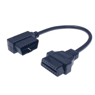 China 26AWG/Customized Cable Size AOTAI Right Angle OBD-II OBD2 J1962 Male to Female Extension Cable for Diagnostic Testing for sale