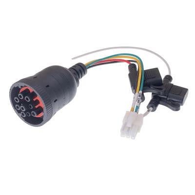 China Customize J1939 9PIN Cable Wire Harness Deutsch 9PIN to OEM Housing and 2A Fuse Cable with Normal Plug Material PA66 CF ABS PC for sale