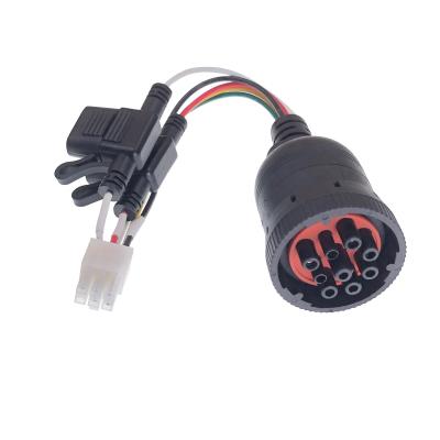 China Customize J1939 9PIN Cable Wire Harness Deutsch 9PIN to OEM Housing and 2A Fuse Cable with Normal Plug Material PA66 CF ABS PC for sale