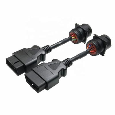 China J1939 Cable 9 Pin to 16 Pin OBD2 Truck Diagnostic Scanner Cable Adapter for Cummins Diesel Engine 6C Series 8.3L for sale