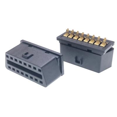 China 16 Pin OBD2 OBDII Male Female Connector J1962 Connector for PCBA PCB Right Angle Pins Nickel/Gold Plating Vehicle Compatible for sale