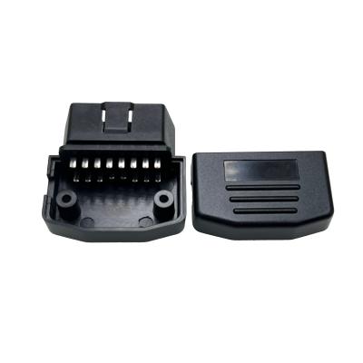 China 12V/24V AOT J1962 Plug OBD2 Case with 16Pin Male Connector for Small Size Black OBD Enclosure and GPS Diagonistic Tool for sale
