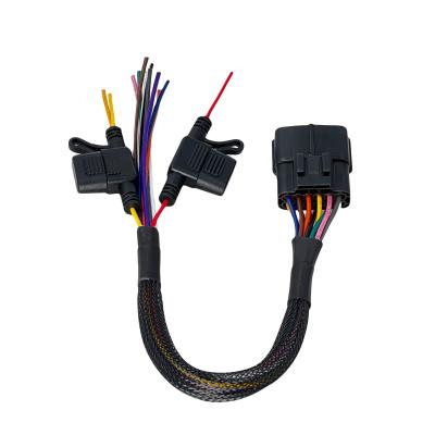 China 12V/24V BAIC Car Fitment Custom Wiring Harness With TE 12PIN Connector And Fuse for sale