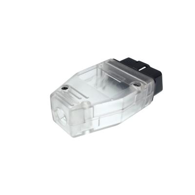 China Voltage 12V/24V OBD2 16pin Male Connector Case Enclosure Cover For ELM327 Blue Tooth PA66 CF Normal Plug Material for sale