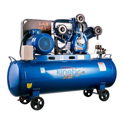 China 2HP 100L Mobile 2 Cylinder Belt Driven Air Compressor with Wheels Gas Type Air 0.7CBM Mobile for sale