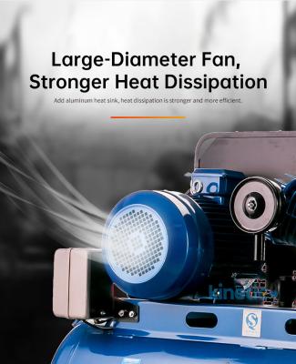 China 2HP 100L Mobile 2 Cylinder Belt Driven Air Compressor with Wheels Gas Type Air 0.7CBM Mobile for sale