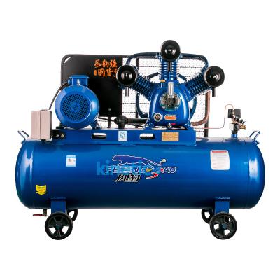 China 2HP 100L Mobile 2 Cylinder Belt Driven Air Compressor with Wheels Gas Type Air 0.7CBM Mobile for sale
