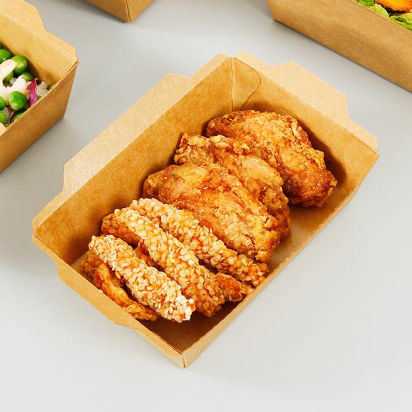 Quality Recyclable Food Kraft Takeaway Boxes Bulk Take Out Containers Kraft Paper for sale