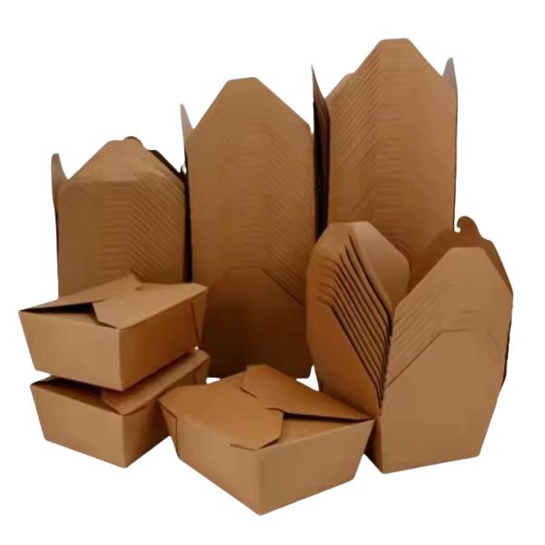 Quality Wholesale customized takeaway food packaging boxes made of biodegradable kraft for sale