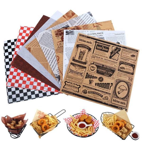 Quality Fried Chicken Sandwich Burger Chocolate Wrapping Paper Kraft PE Coated for sale