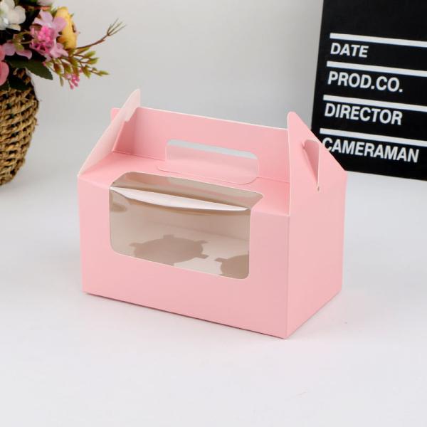 Quality Recyclable Bread Cake Bulk Bakery Boxes Packaging Pink White Brown for sale