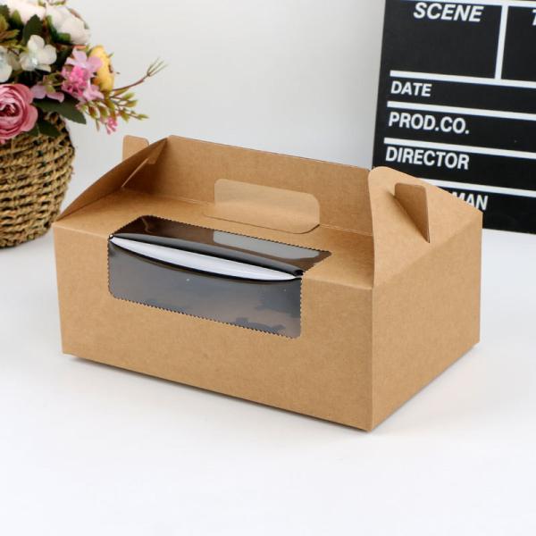 Quality Recyclable Bread Cake Bulk Bakery Boxes Packaging Pink White Brown for sale