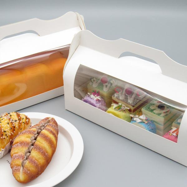 Quality Biodegradable Bakery Dessert Pastry Cake Box Transparent Window Custom Printed for sale