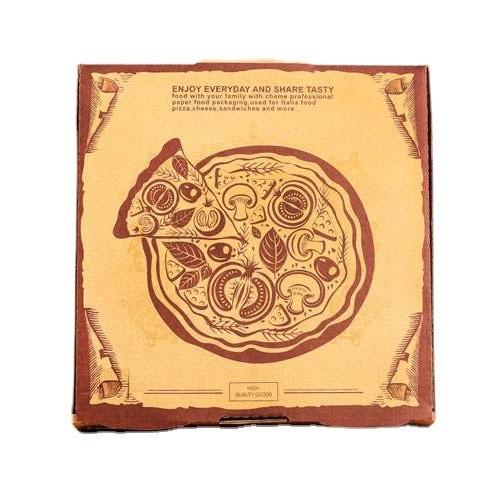 Quality Full Color Baking Kraft Corrugated Paper Pizza Cardboard Pizza Slice Boxes Bulk for sale