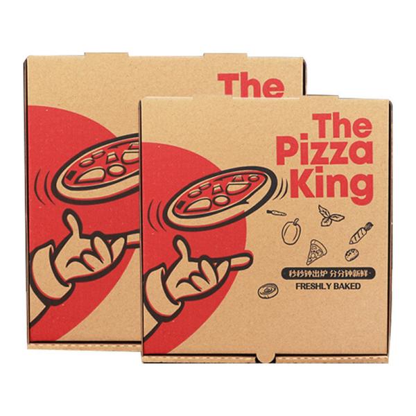 Quality Full Color Baking Kraft Corrugated Paper Pizza Cardboard Pizza Slice Boxes Bulk for sale