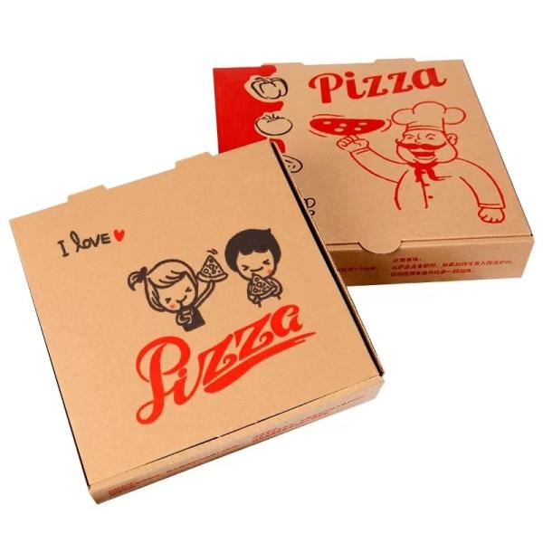 Quality Full Color Baking Kraft Corrugated Paper Pizza Cardboard Pizza Slice Boxes Bulk for sale