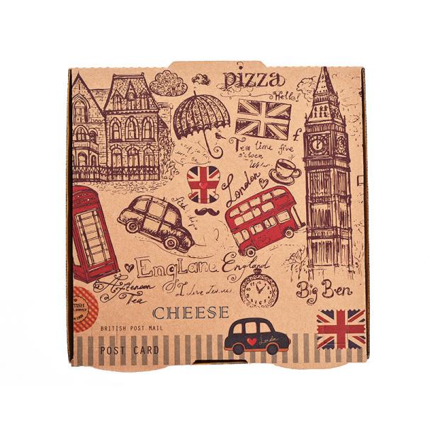 Quality Full Color Baking Kraft Corrugated Paper Pizza Cardboard Pizza Slice Boxes Bulk for sale