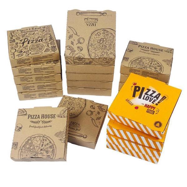Quality Full Color Baking Kraft Corrugated Paper Pizza Cardboard Pizza Slice Boxes Bulk for sale