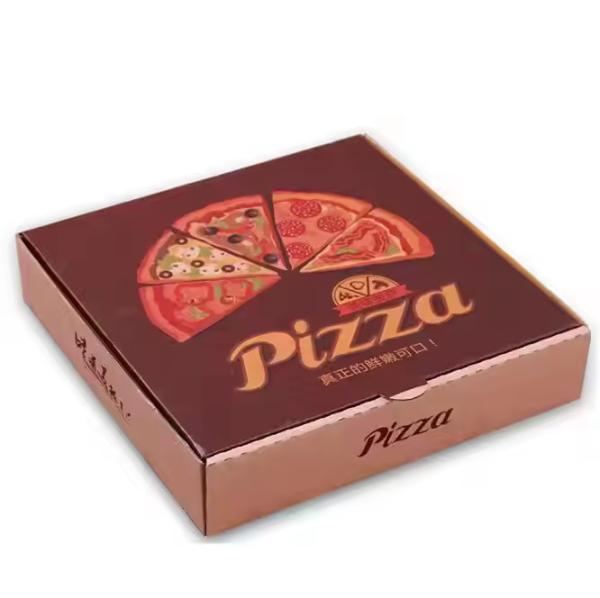 Quality Customized Color Biodegradable Kraft Paper Pizza Boxes with Logo Disposable Fast for sale