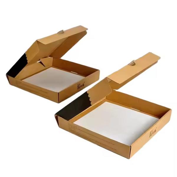 Quality Customized Color Biodegradable Kraft Paper Pizza Boxes with Logo Disposable Fast for sale
