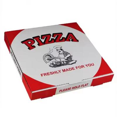 China Customized Size Logo Biodegradable Food Grade Paper Pizza Boxes Paperboard Rigid Boxes Disposable Fast Food Packaging for sale