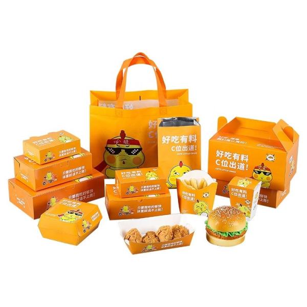 Quality Custom Fast Food Fried Chicken Packaging Boxes For Small Sandwich Hamburger for sale