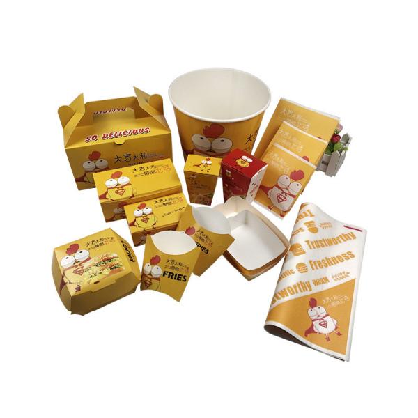 Quality Biodegradable Cardboard Fried Chicken Boxes Burger Clamshell Food Packaging for sale