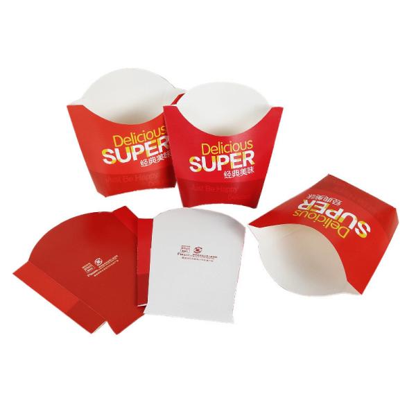 Quality Paperboard Food Package French Fries Boxes Takeaway Disposable Containers for sale