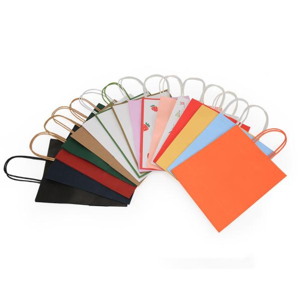 Quality Custom Printed Take Out Food Packaging Bags White Kraft Paper Bags Bulk With for sale