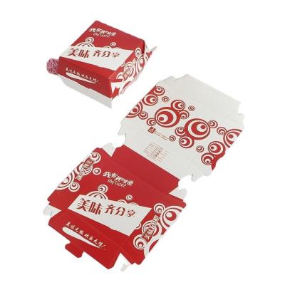 China Mini Packaging Printed Take Out White Cardboard Paper Burger Box for Nuts Kernels Custom Design for sale