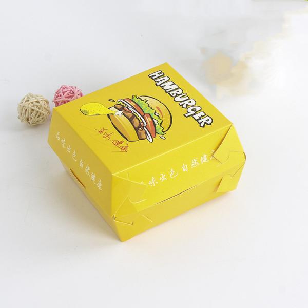Quality Recycled Materials Customized White Cardboard Logo Burger Box with VANISHING for sale