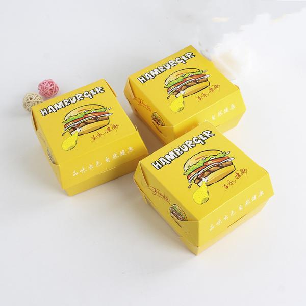 Quality Recycled Materials Customized White Cardboard Logo Burger Box with VANISHING for sale
