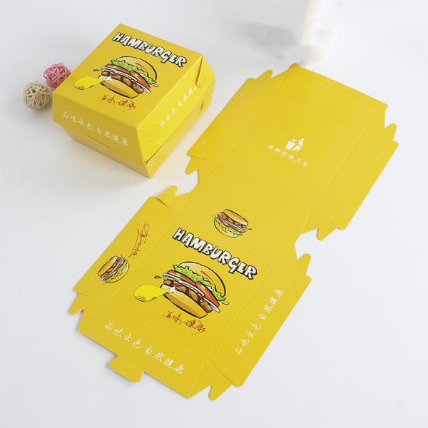 Quality Recycled Materials Customized White Cardboard Logo Burger Box with VANISHING for sale